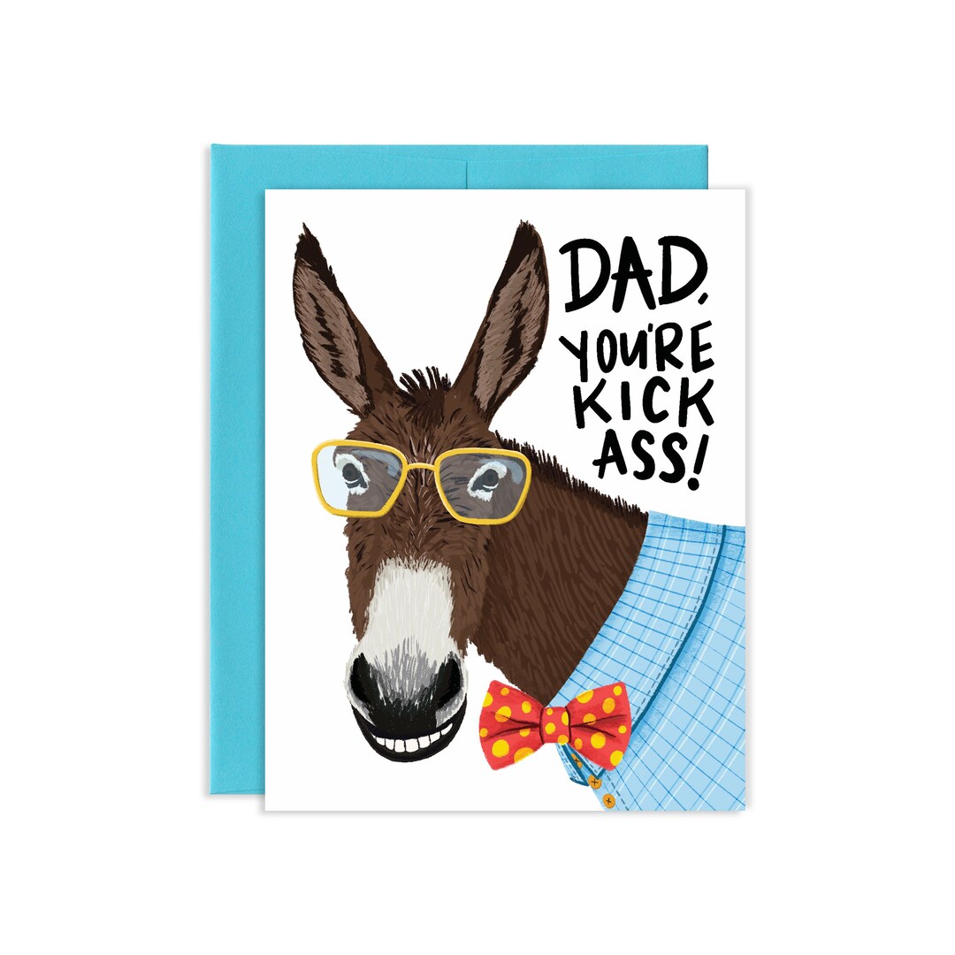 Kick Ass Dad Card / Vintage Father's Day Card / Funny Father's Day Card ...