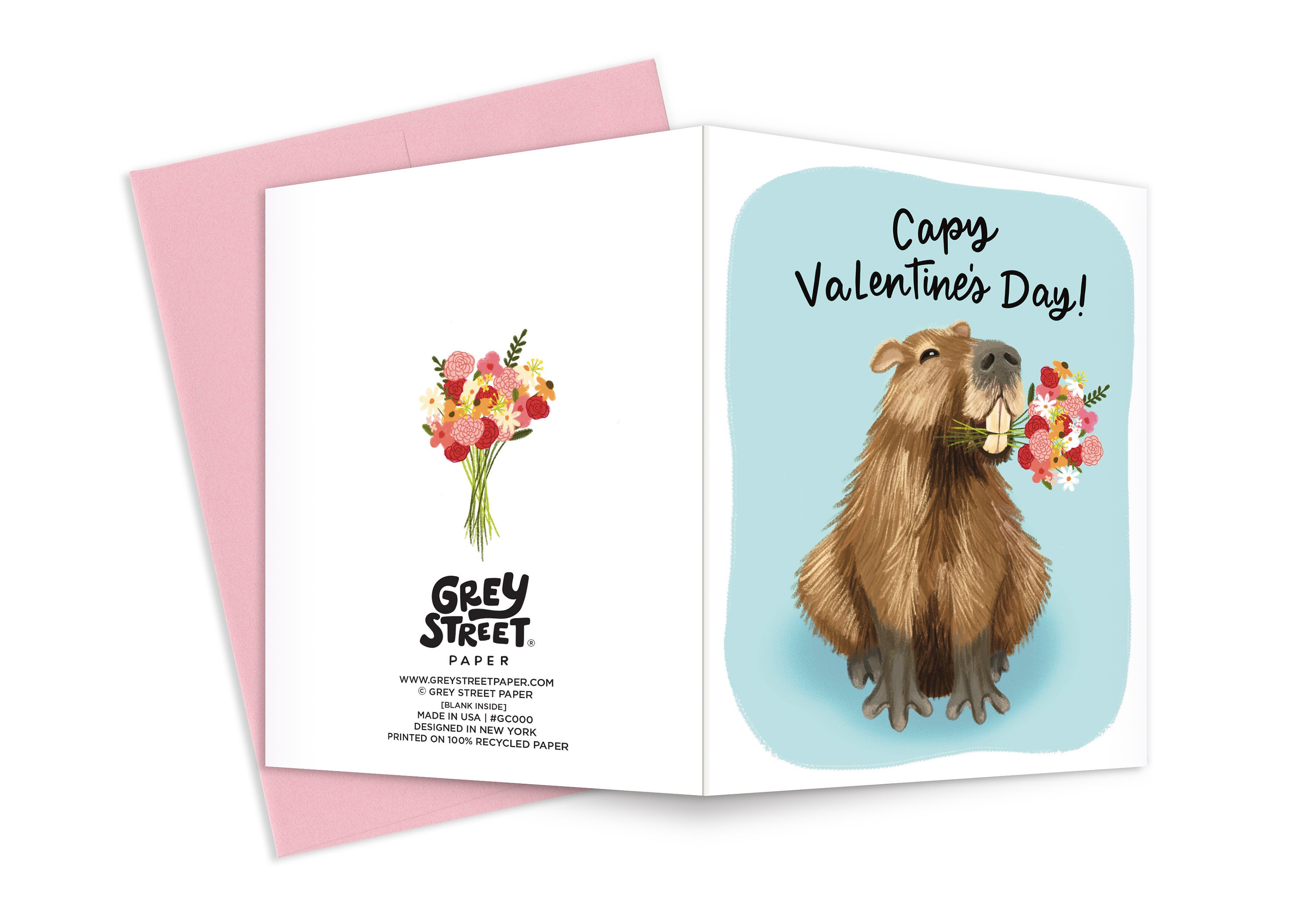 Capybara Valentine | Cute Valentine | Capybara Valentine's Day Card ...