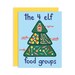 Elf Food Groups Holiday Greeting Card Elf Card Candy Canes Card Maple ...