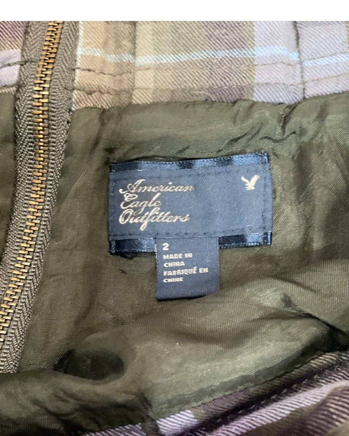 Vintage 1990s Grunge American Eagle Outfitters Purple Plaid Belted Mini ...