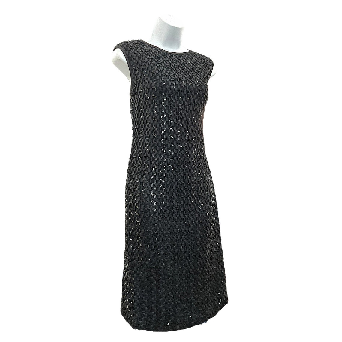 Vintage 1960s Black Sequin Ribbon Mod Dress LBD - Etsy