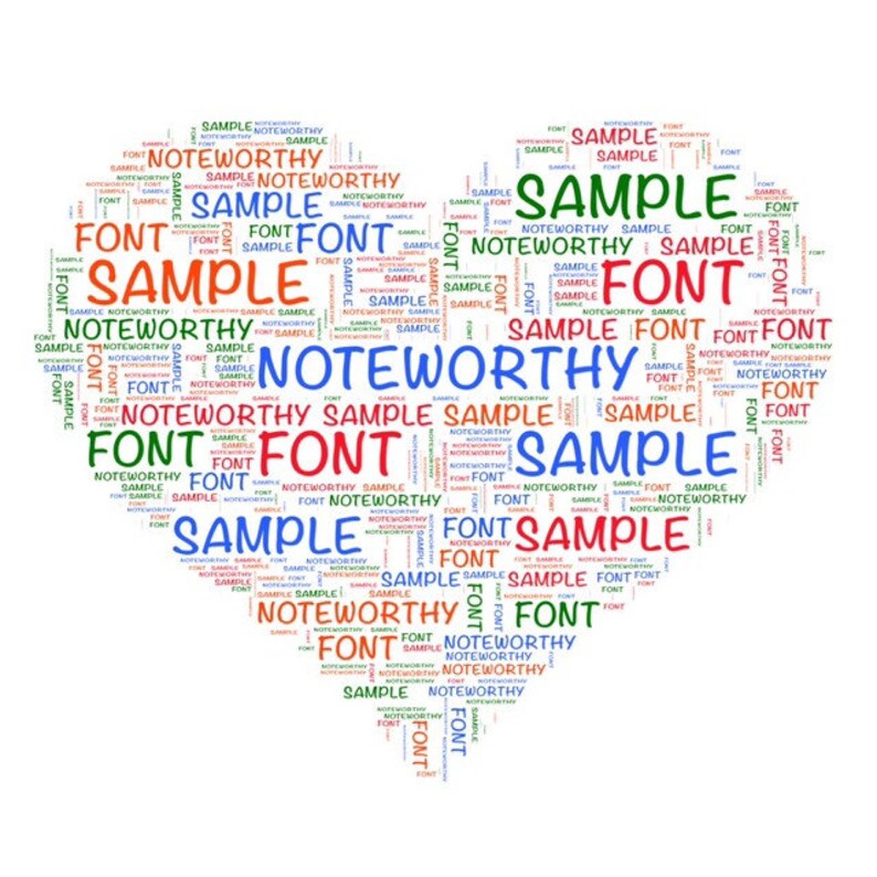WORD ART Heart Shape Your Chosen Names in a Heart on A4 | Etsy