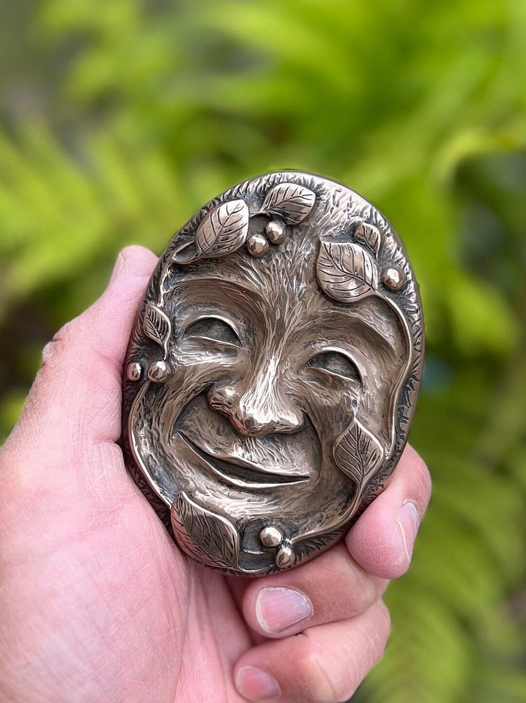 Tree Spirit Handheld Sculpture in Bronze With Crystals Encapsulated ...