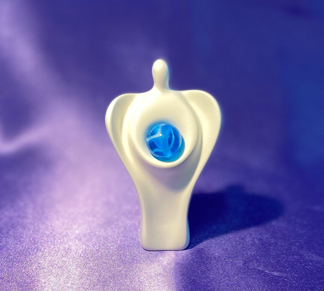 Mother Earth Statue Sculpture With Limited Edition Mid Blue Sphere, for ...