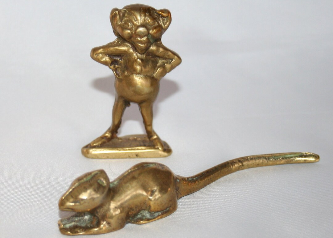Cute Brass Mice and Brass Pixie /memsartshop. - Etsy