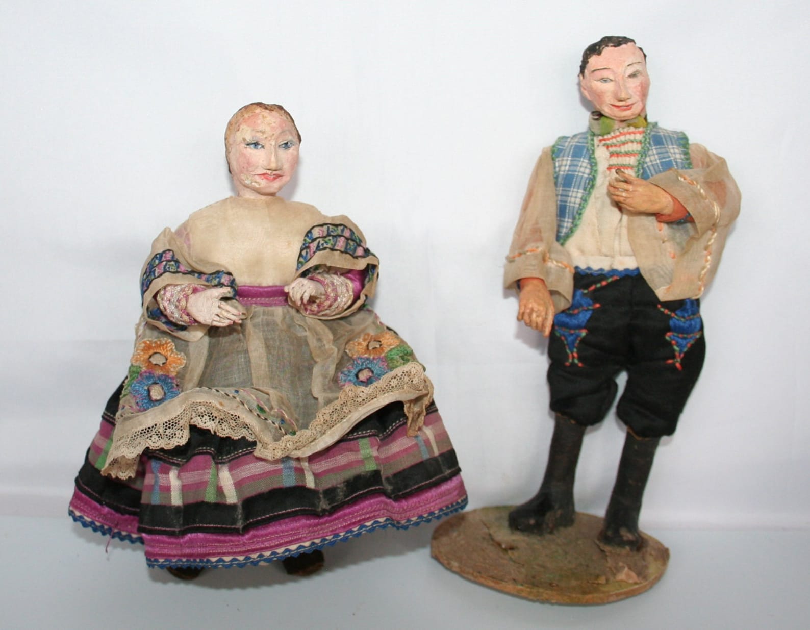 Collection of Two Vintage Paper Mache/ Plaster Dolls With | Etsy