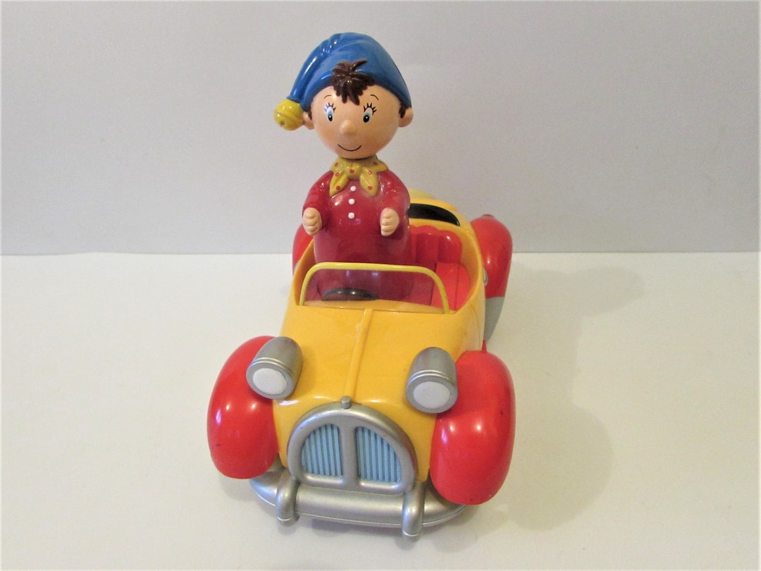 Vintage Large Retro Noddy Golden Bear Push Down and Go Car Working ...