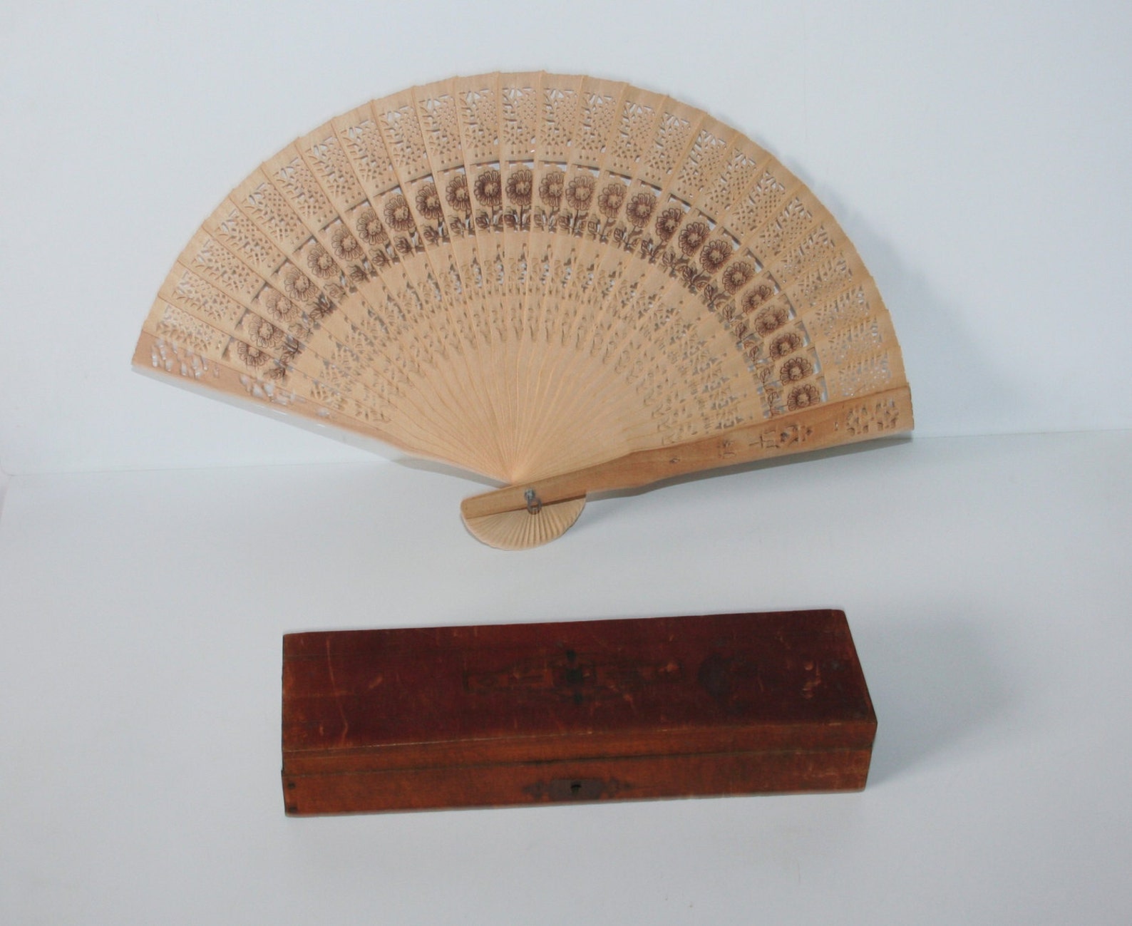Unusual Beautiful Old Chinese Pierced Wood Fan With Flower - Etsy UK