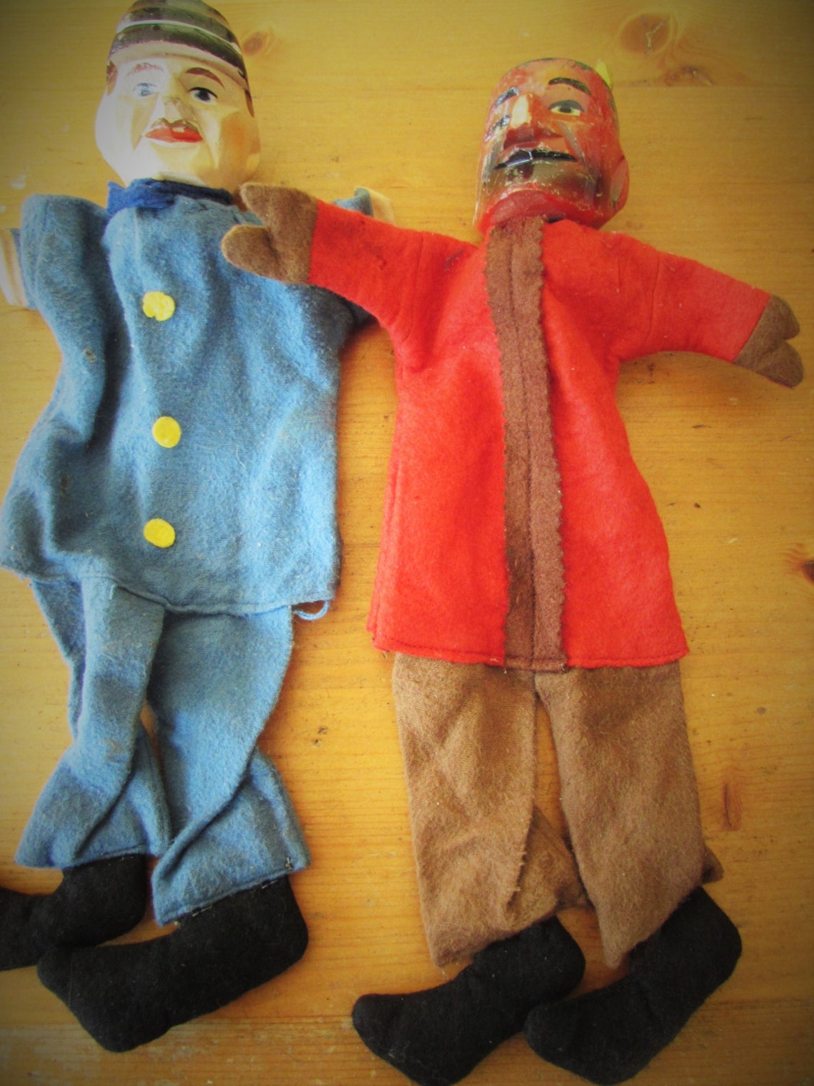 Very Rare Antique German Punch and Judy Wooden Hand Puppets - Etsy