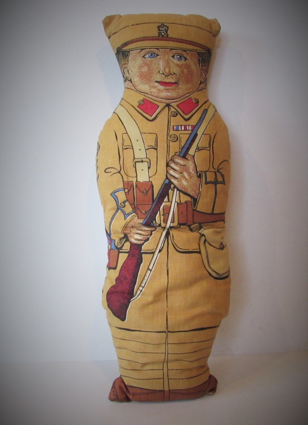 Large Vintage Cut Out Rag Doll Showing World War 1 Printed Rag Soldier ...