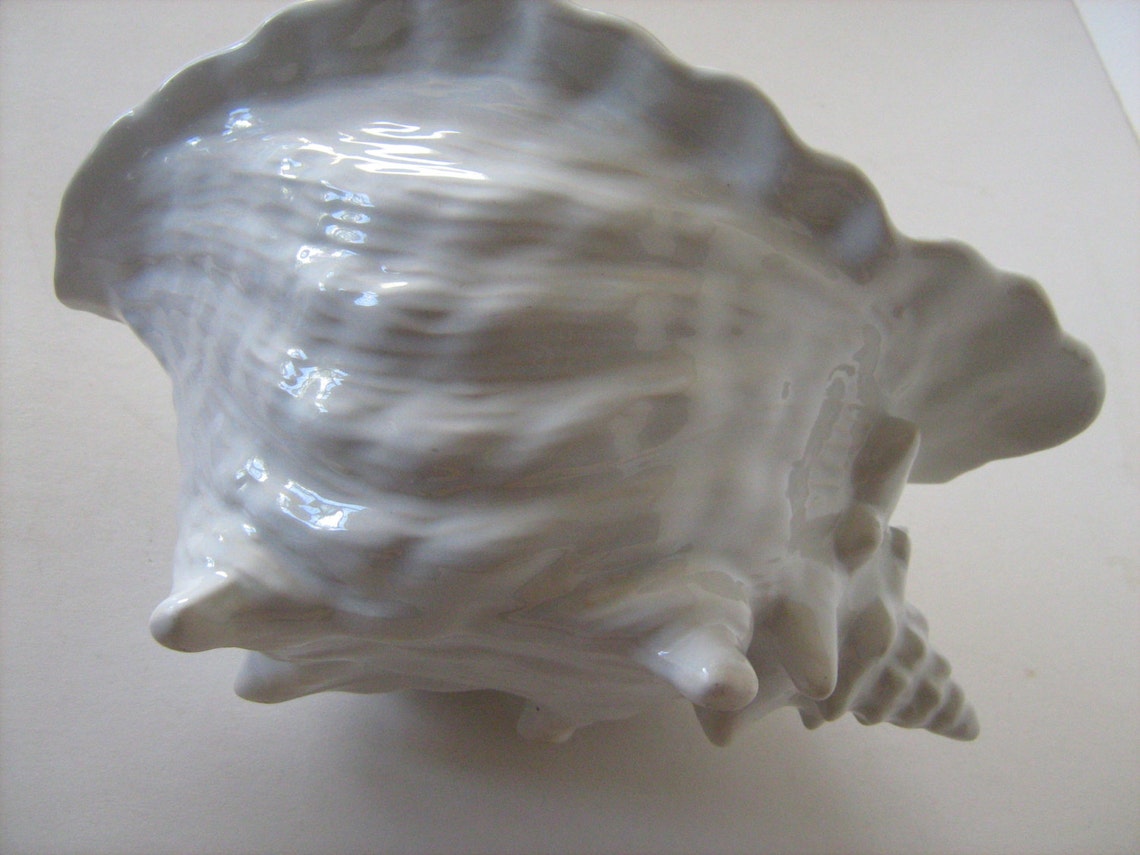 Large White Ceramic Shell Dish Large Fluted Versatile - Etsy