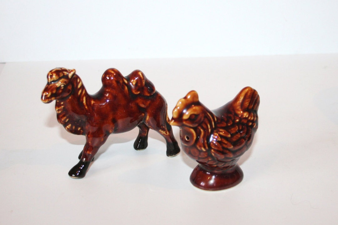 Beautiful Vintage Ceramic Camel Ornament and A Salt Chicken / - Etsy UK