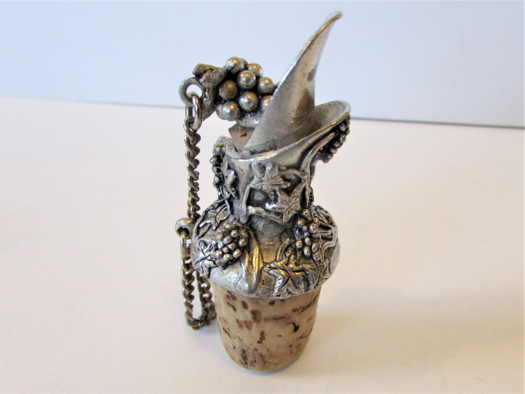 Vintage Pewter With Grapes Design With A Topper Stop Also on Top and A ...