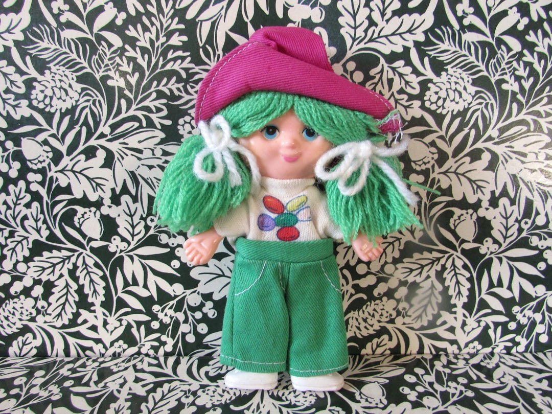 Vintage FLATSY DOLL With Brunette Hair 1960's - 5 Inches High ...