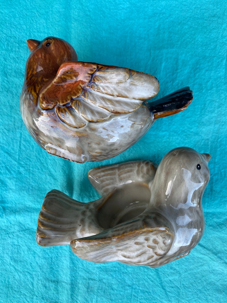 Ceramic Bird Votive Candle Holder Pair - Etsy