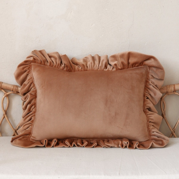Velvet Ruffle Pillow - Etsy