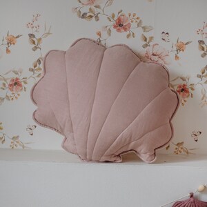 Linen Shell Pillow “powder Pink” , Decorative Shell Pillow, Shell ...