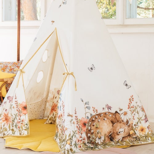 Teepee Tent With Frills powder Frills | Etsy