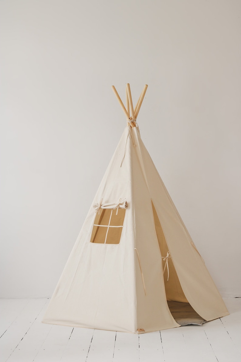 Teepee and Mat Set “beige” ,gift for Kids, Teepee Tent for Kids, Teepee ...