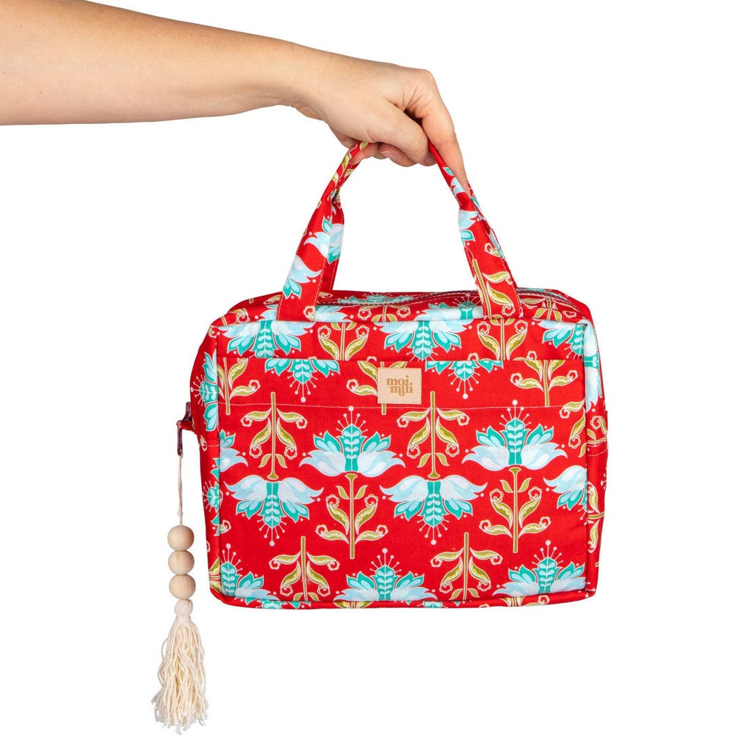 Makeup Bag "lotus Flower" Big Size, Cotton Makeup Bag, Capacious Bags ...