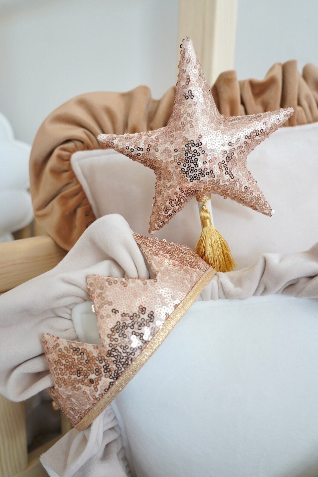 Rose Gold Sequins Fairy-tale Crown, Girl's Fairy Costume, Children's ...