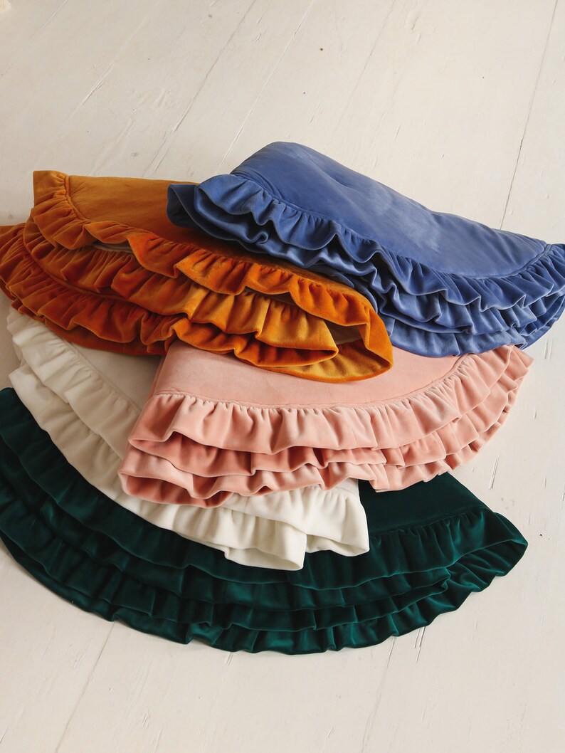 Soft Velvet Mat With Frill apricot - Etsy