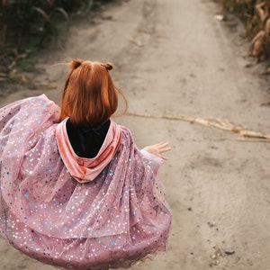 Two Sided Child's Cape "rainbow Stars", Girls Halloween Costume in ...