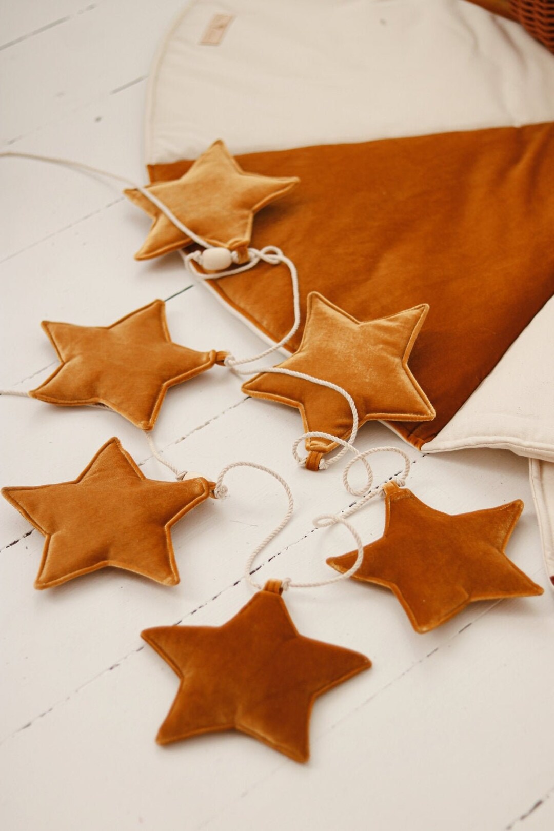Velvet Garland With Stars gold Dust Nursery Decorationwall - Etsy
