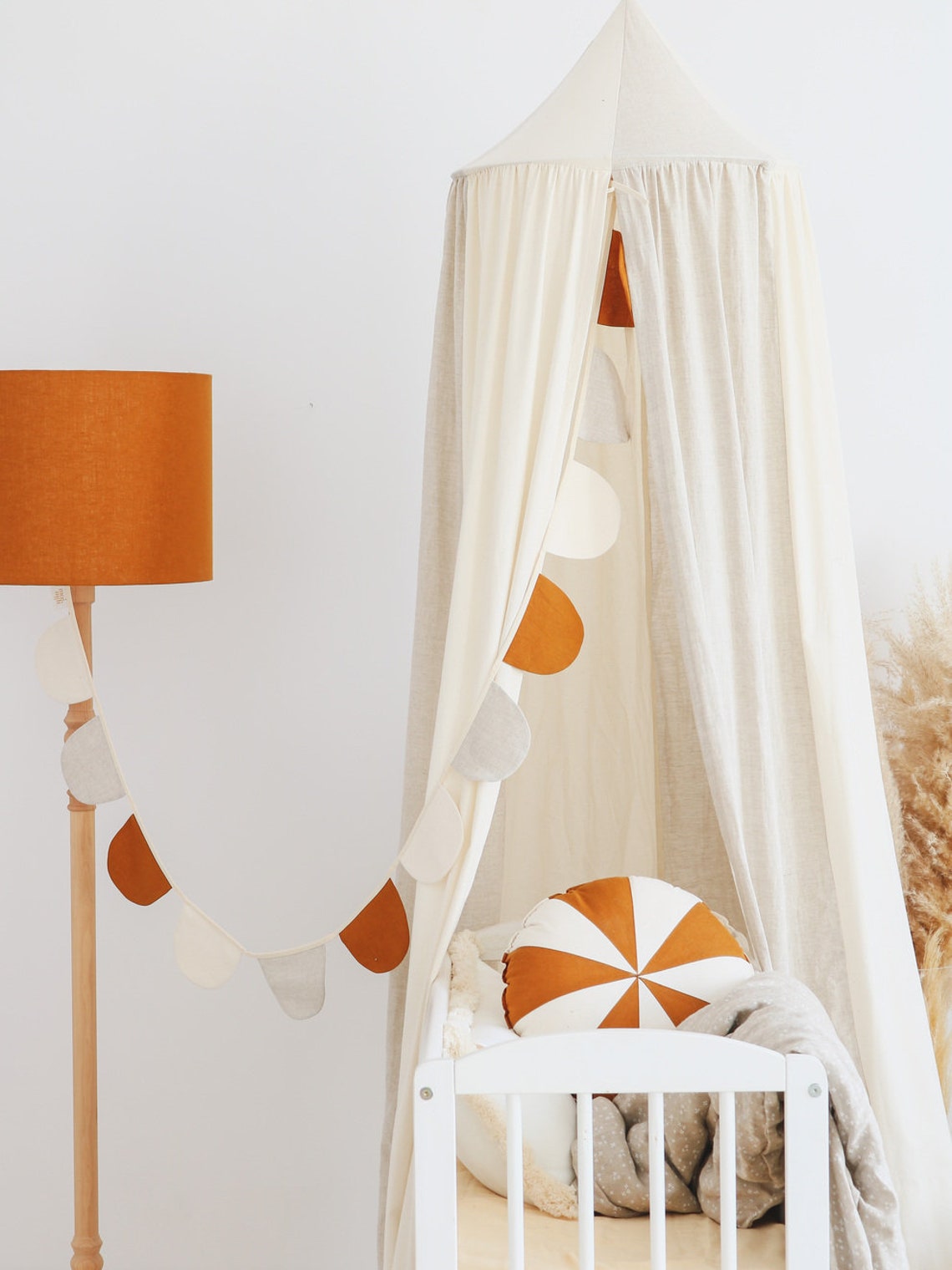 Linen Garland With Half Moons “cream Circus”,handmade, Kids Room ...