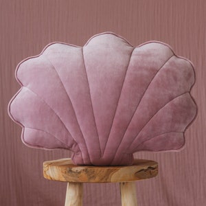 Soft Velvet Shell Pillow “light Pink”, Decorative Shell Pillow, Shell ...