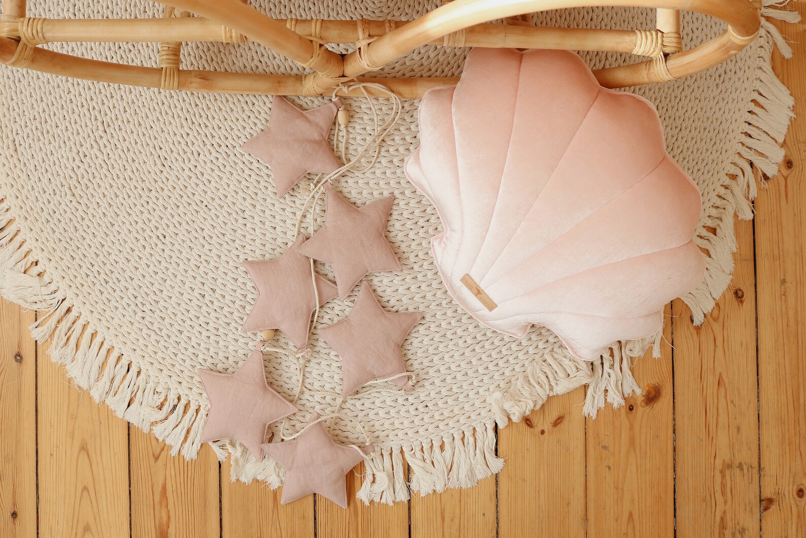 Linen Garland With Stars pink Powder - Etsy