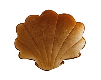 Velvet Shell Pillow beige Pearl - Etsy