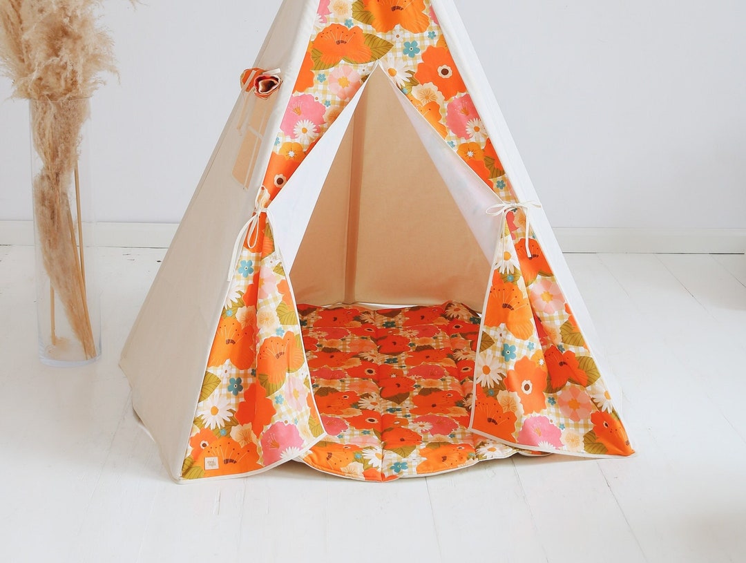 Round Cotton Mat “picnic With the Flowers”, Playmat for Girl ...