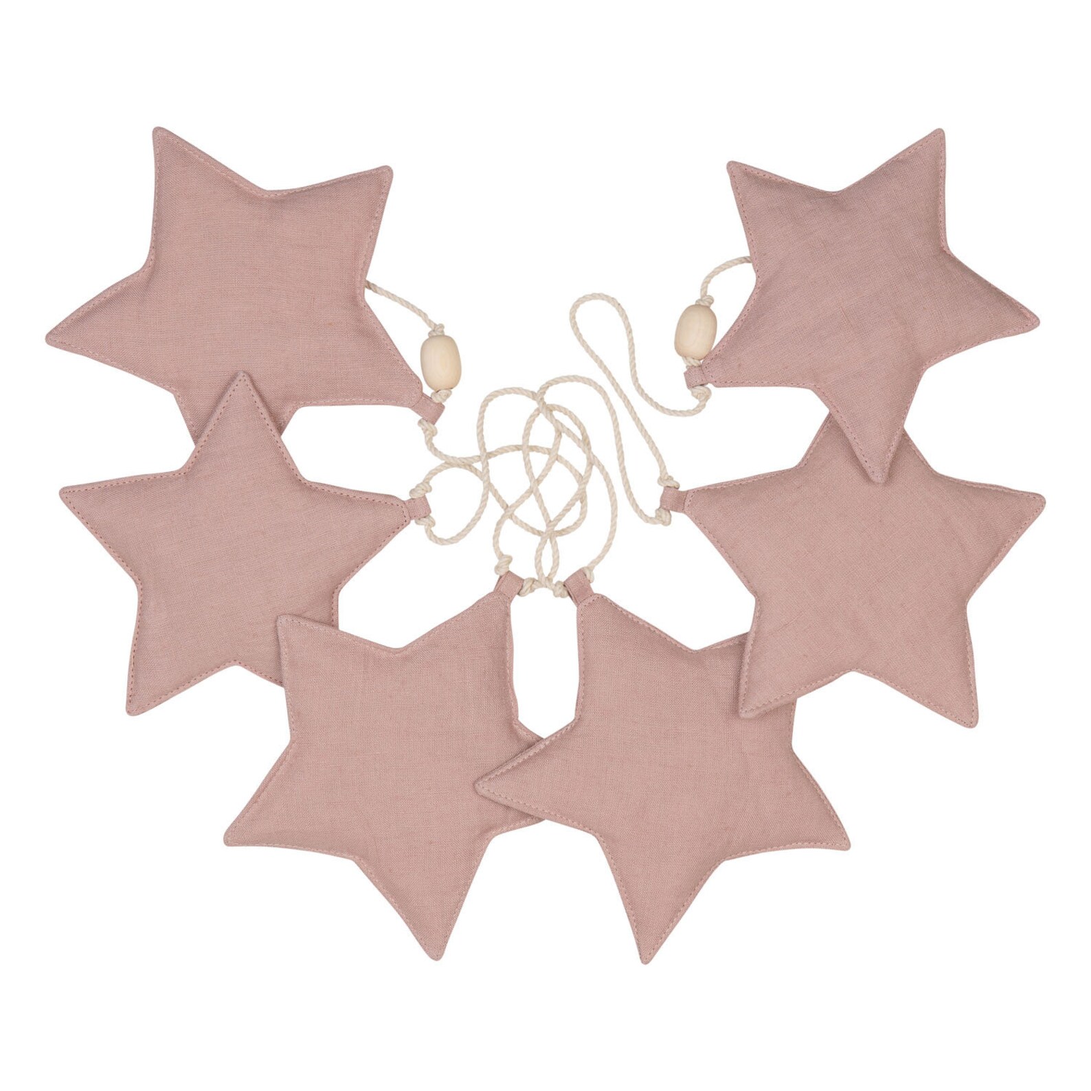 Linen Garland With Stars pink Powder - Etsy