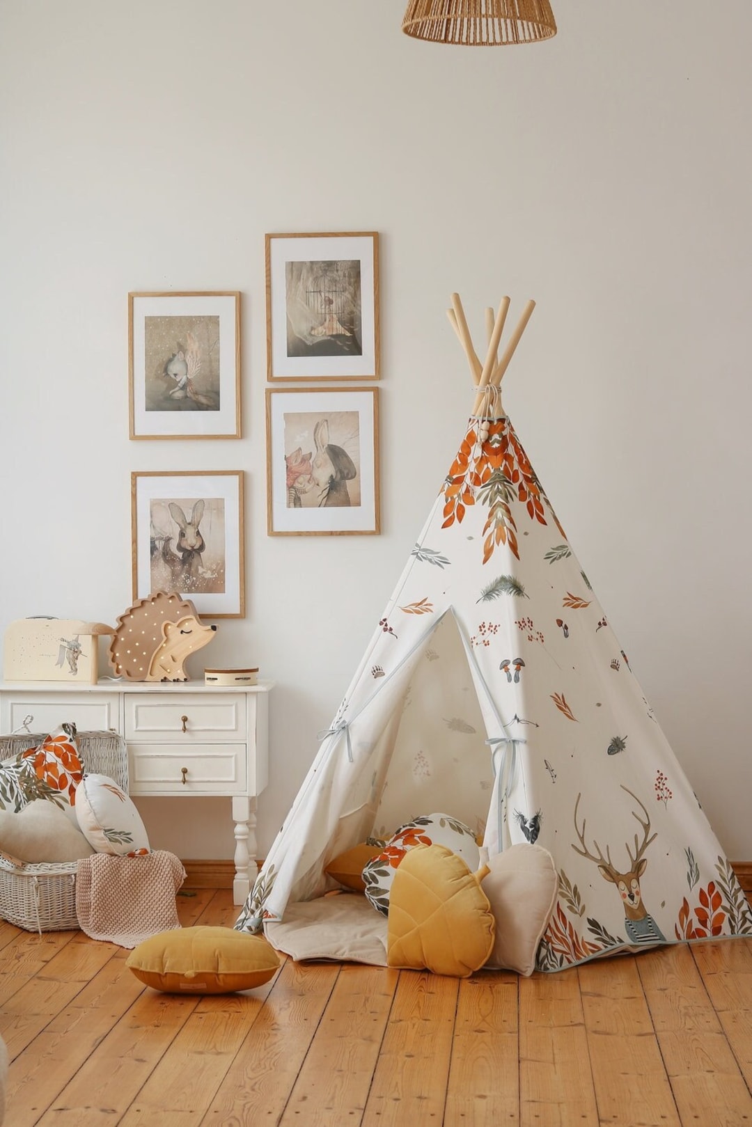 Teepee Tent "forest Friends", Gift for Kids, Teepee Tent for Girl ...
