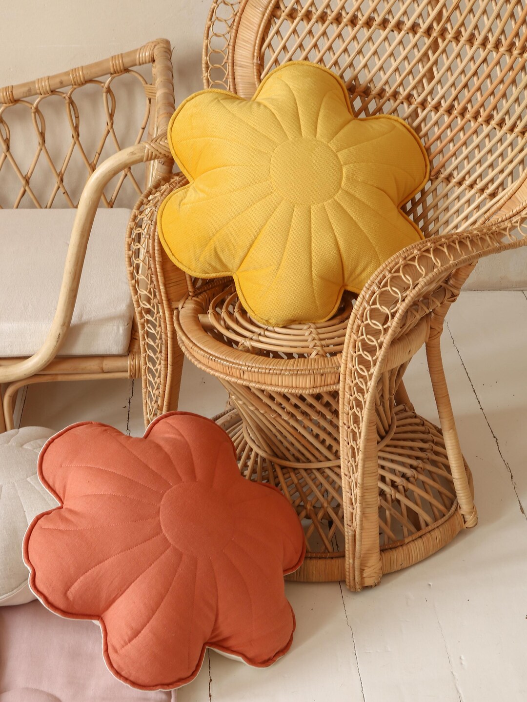 Velvet Flower Pillow "honey Azalea", Children's Room Cushion, Spring ...