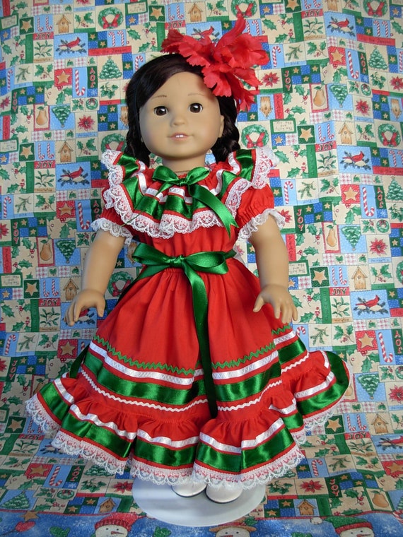 Mexican Folklorico Dress for American Girl Doll and 18 Inch Dolls Etsy