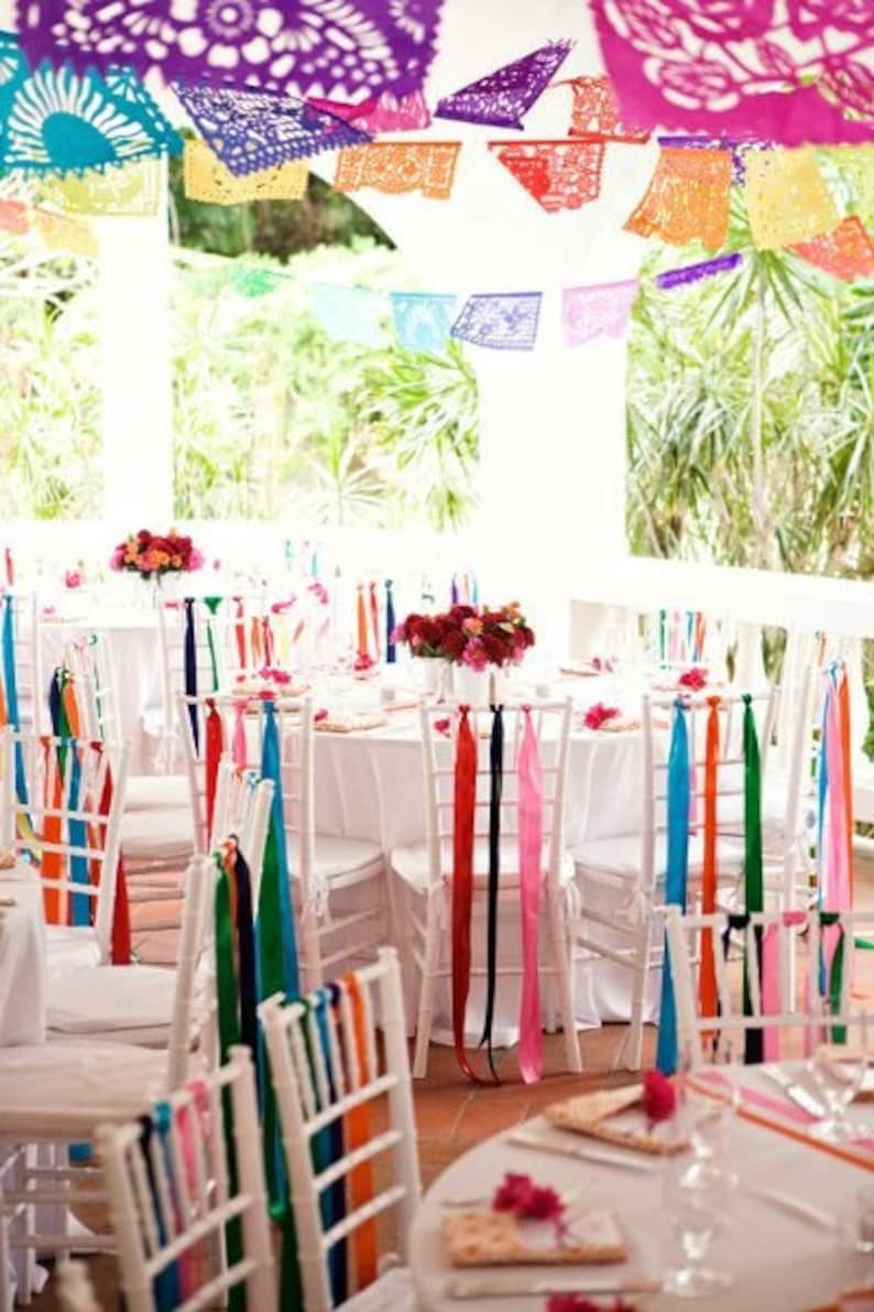 Handmade Papel Picado Banner: Mexican Wedding Garland, Fiesta Decor - Etsy