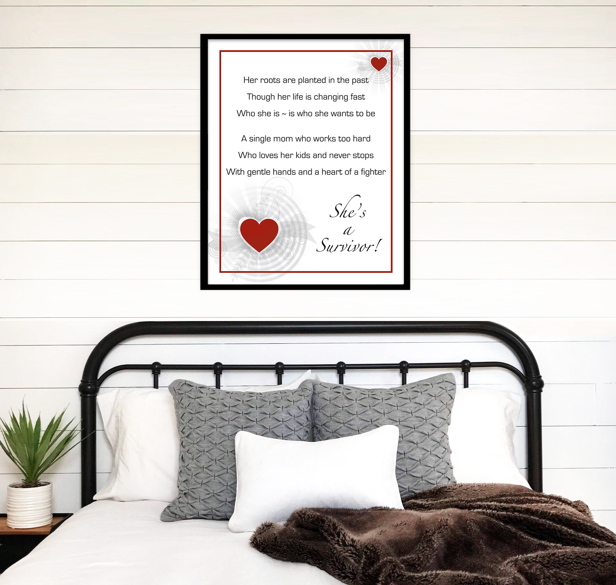 She's a Survivor Single Mom Printable Wall Art - Single Mom Gift ...