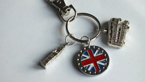 Union Jack Keyring London Themed Keyring Handbag Charm | Etsy