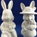Ceramic Bunnies set of 2 , Ceramic Rabbits, Ready to Paint Bunny, U ...