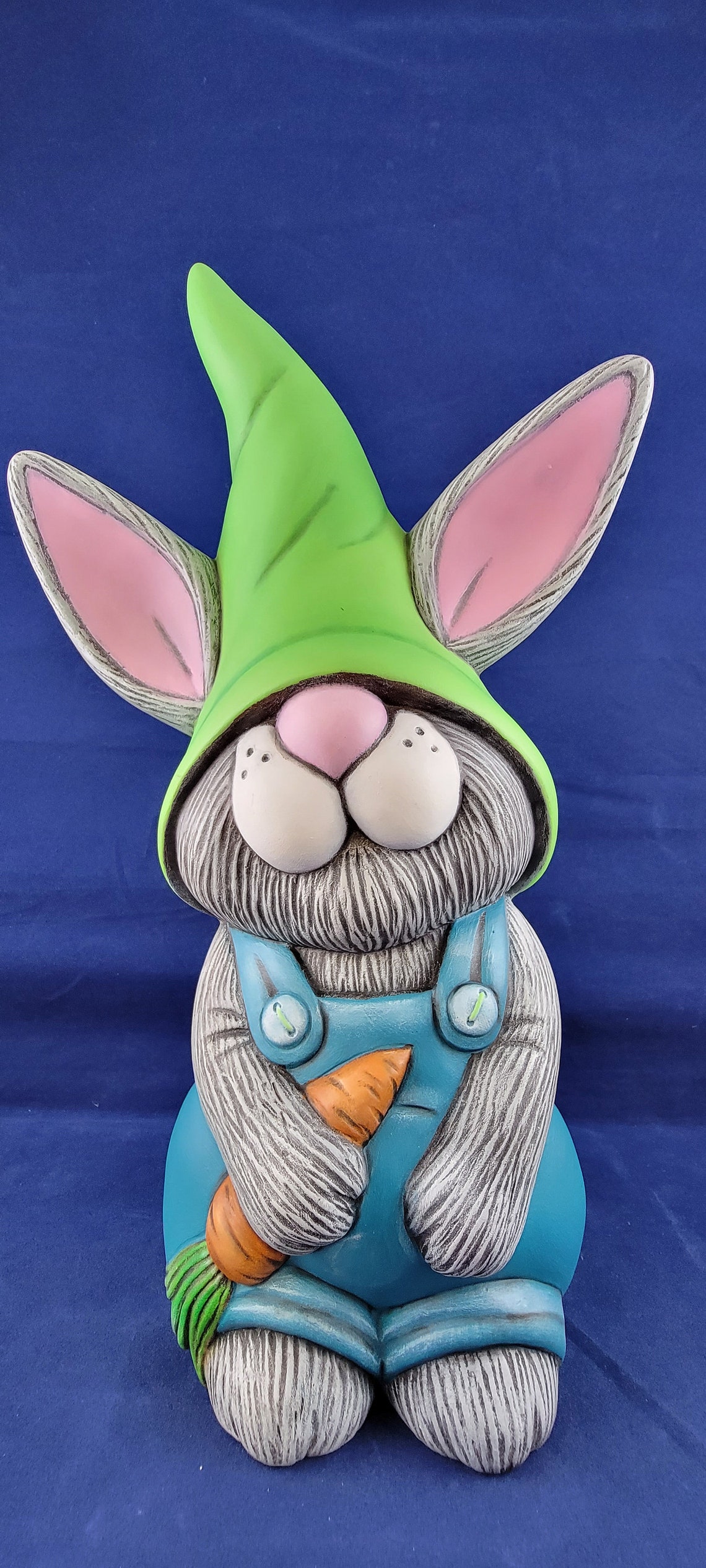 Ceramic Bunny Gnome Ceramic Rabbit Gnome Hand Painted Gnome - Etsy