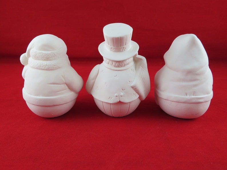 Ceramic Santa Figurines Ceramic Roly Poly Santa Figures Set - Etsy.de