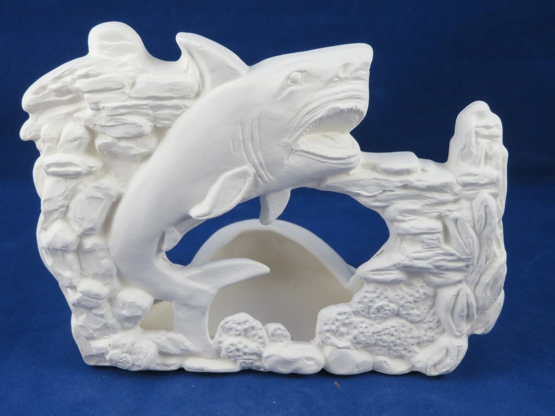 Ceramic Shark, Ceramic Shark Decoration, Ceramic Tea Candle Holder ...