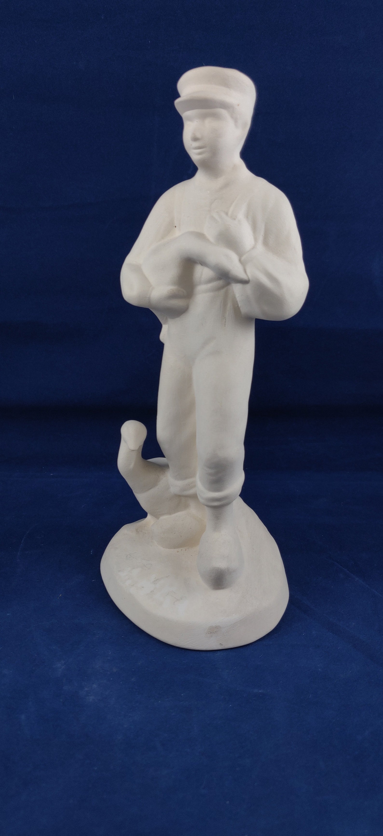 Ceramic Boy Figurine, Ceramic Farm Boy Holding a Goose, Dutch Boy ...
