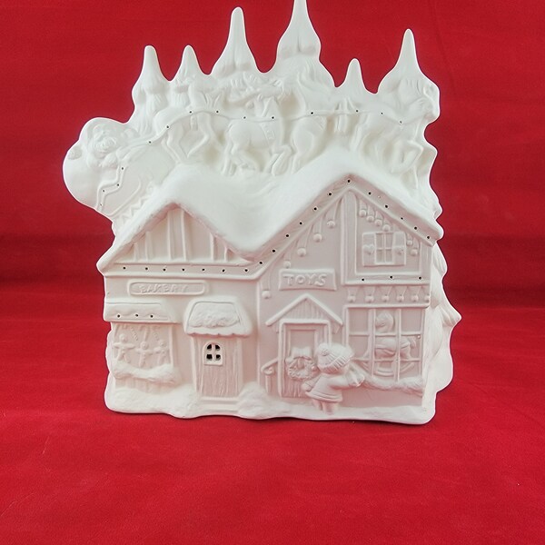 Ready to Paint Ceramic Bisque Christmas House - Etsy