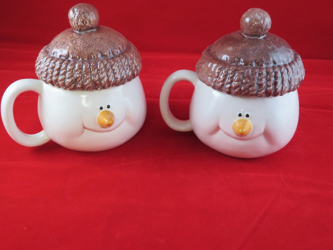 Ceramic Snowman Mug With Lid, Ceramic Snowman Cup With Lid, Snowman ...
