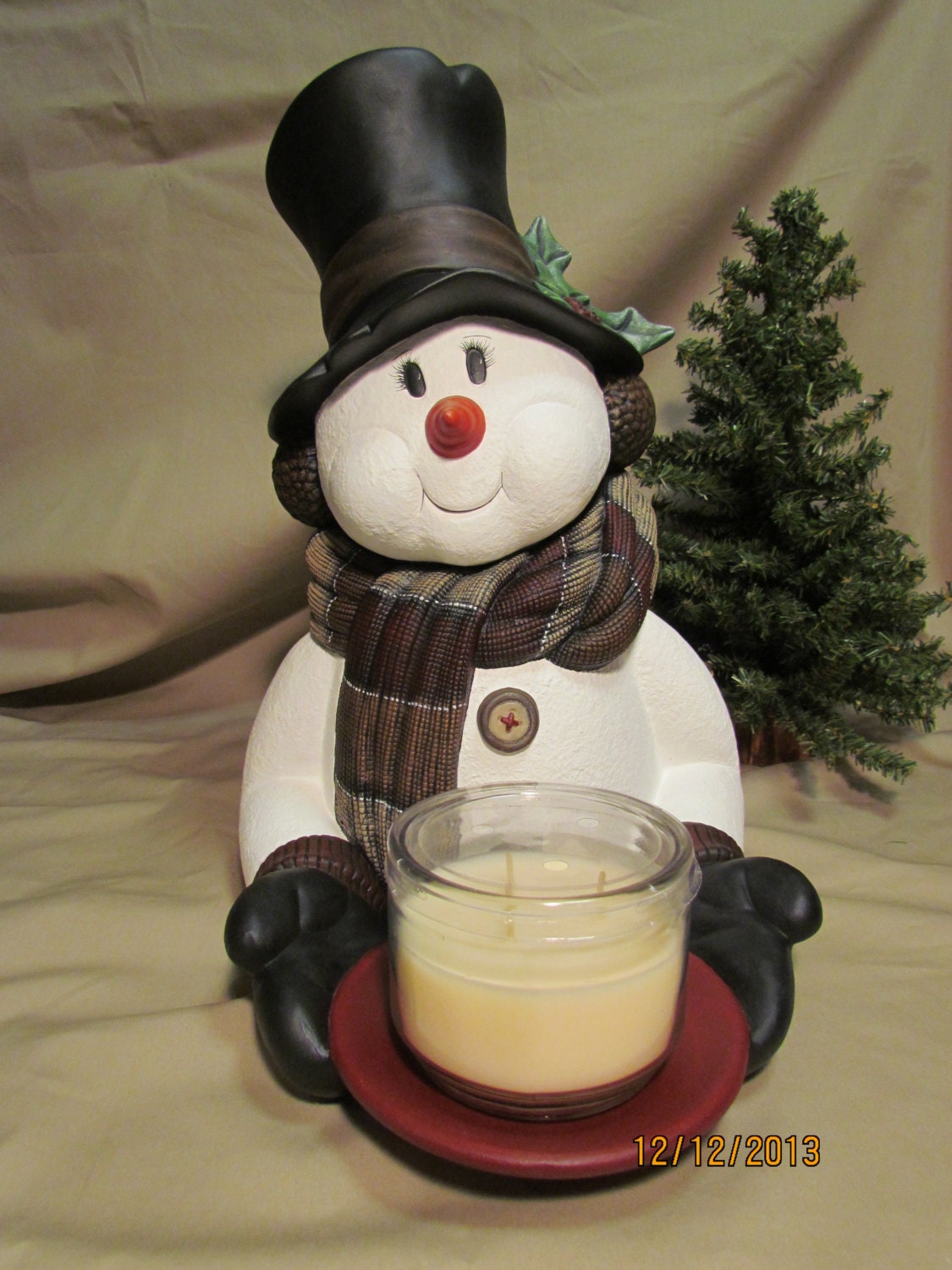 Ceramic Snowman XL Snowman Hand Painted Snowman Handmade - Etsy