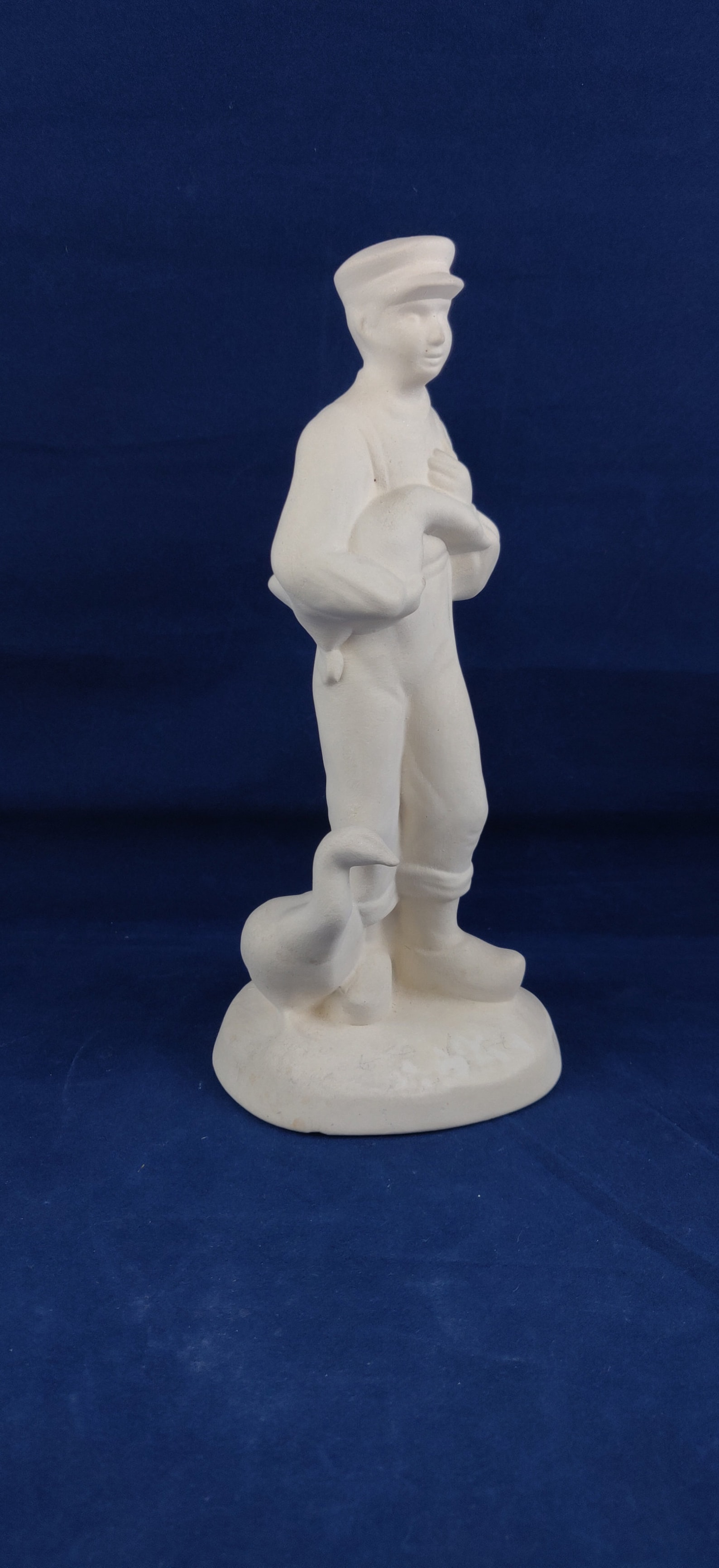 Ceramic Boy Figurine, Ceramic Farm Boy Holding a Goose, Dutch Boy ...