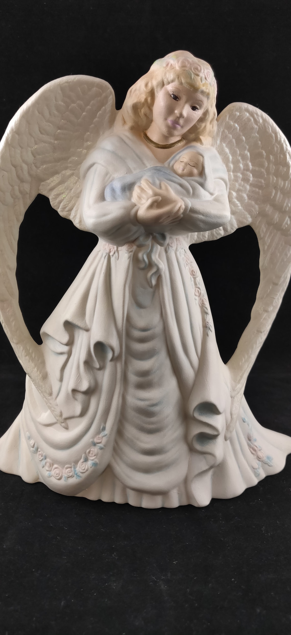 Ceramic Angel Holding a Baby Ceramic Angel Hand Painted - Etsy